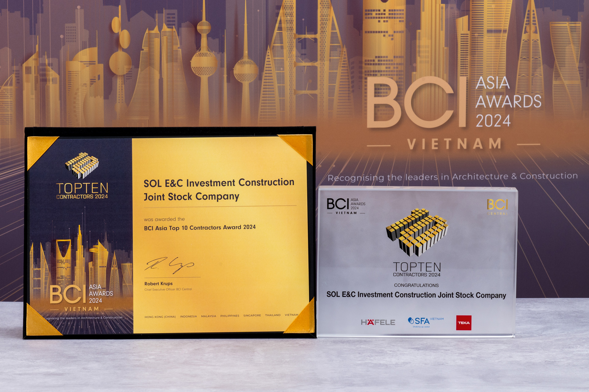 SOL E&C được vinh danh trong TOP 10 nhà thầu hàng đầu tại BCI Asia ...